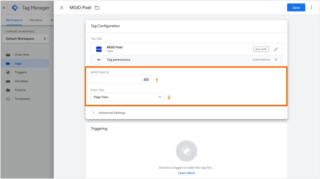 MGID Pixel via Google Tag Manager: URL-based conversions